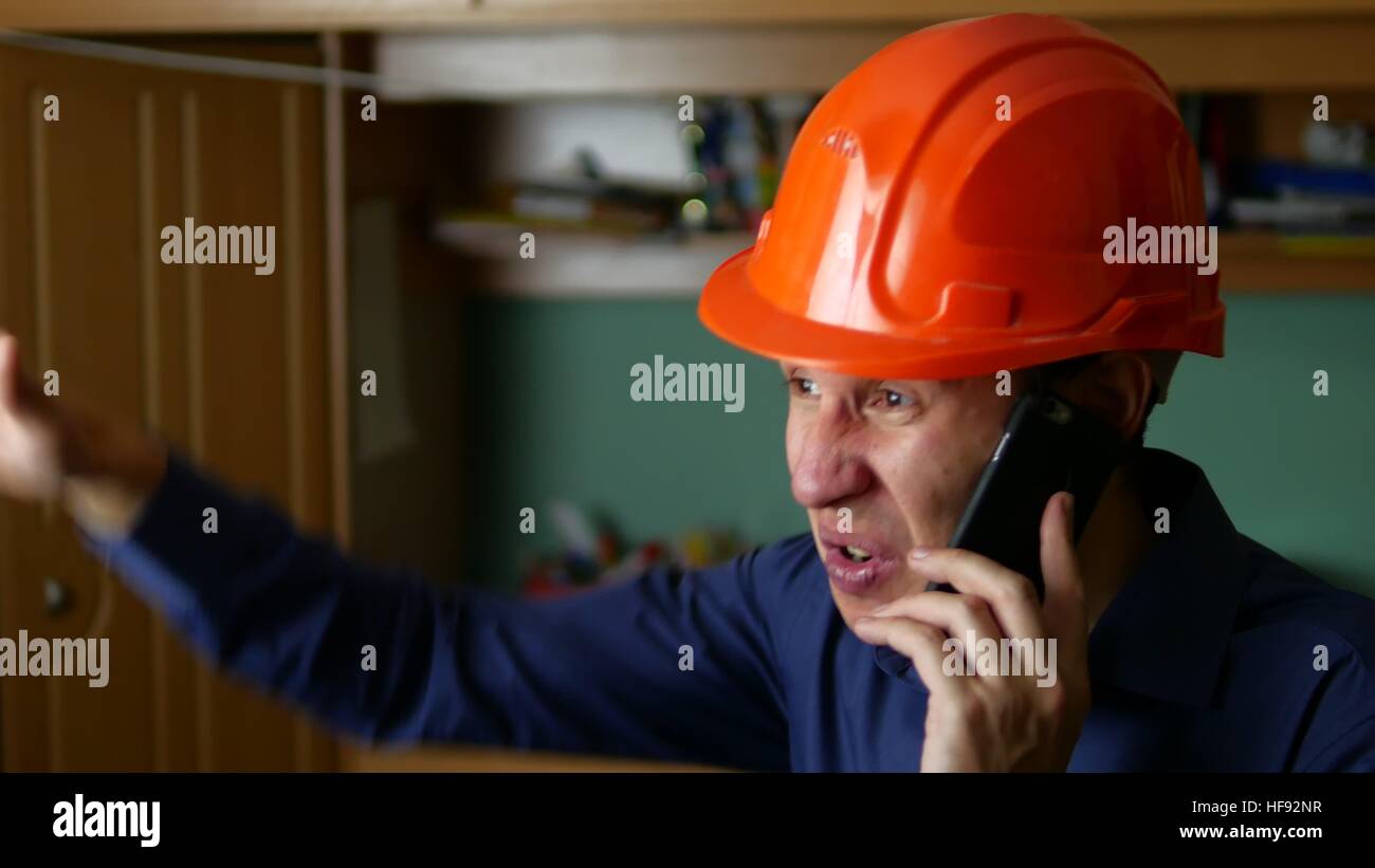 Angry construction worker screaming on hi-res stock photography and ...