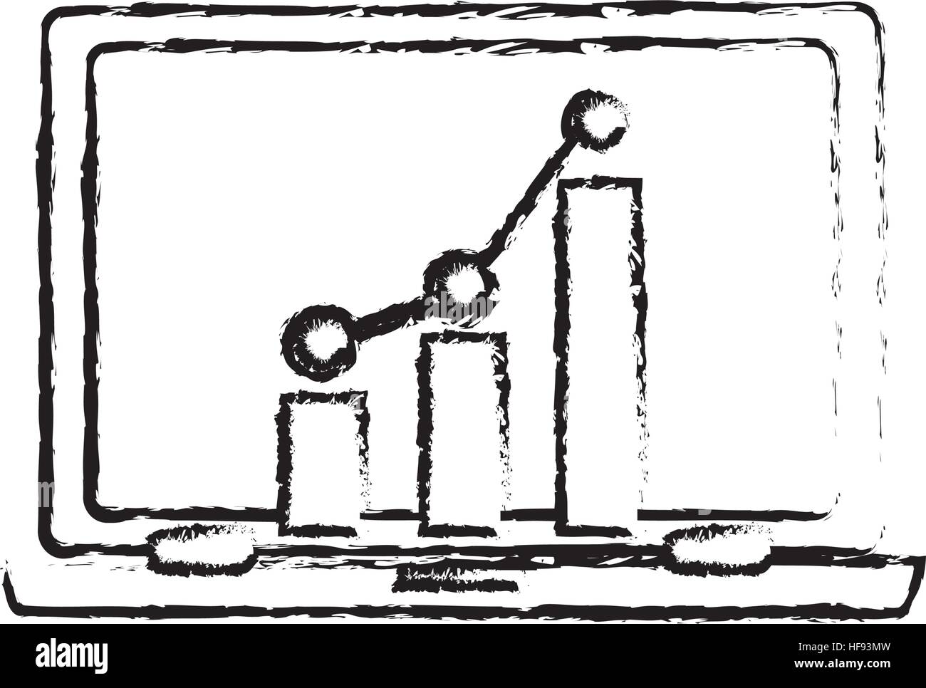 Data bar graph computer screen Black and White Stock Photos & Images ...