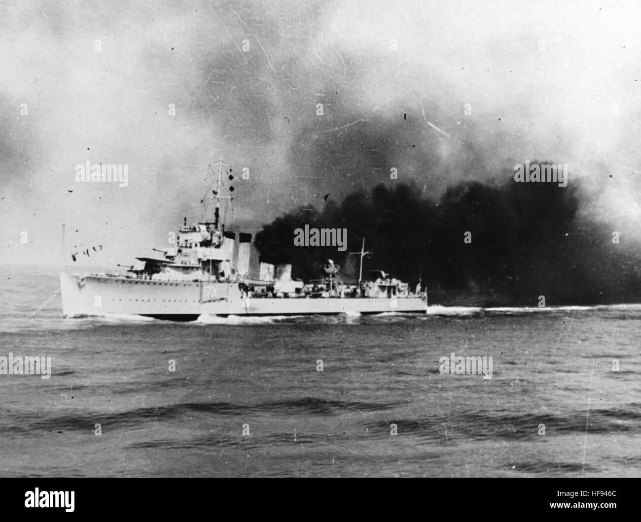 British V and W-class destroyer disguised as French destroyer circa in ...