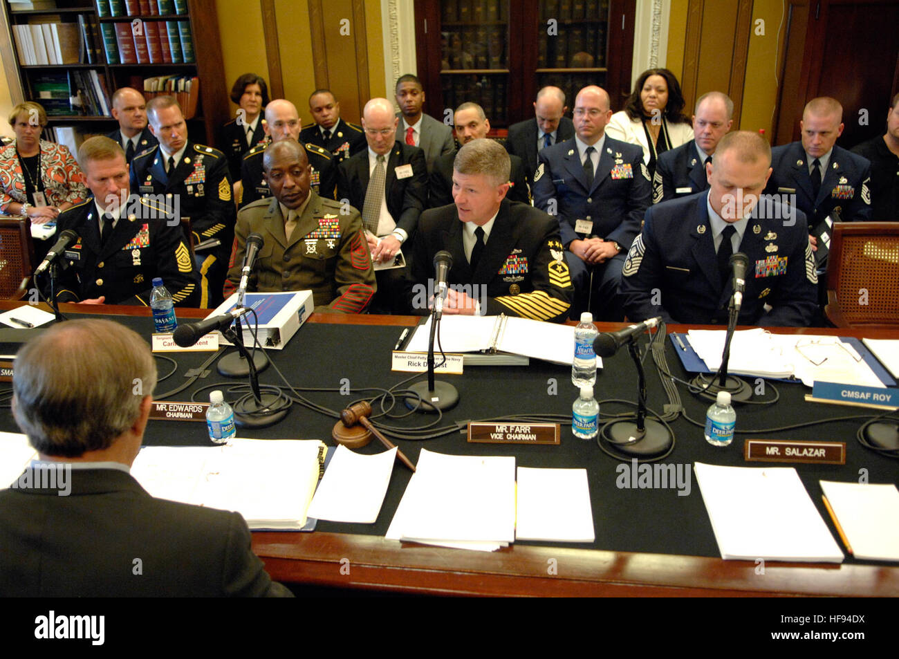 Sgt. Maj. of the Army Kenneth Preston, Sgt. Maj. of the Marine Corps ...