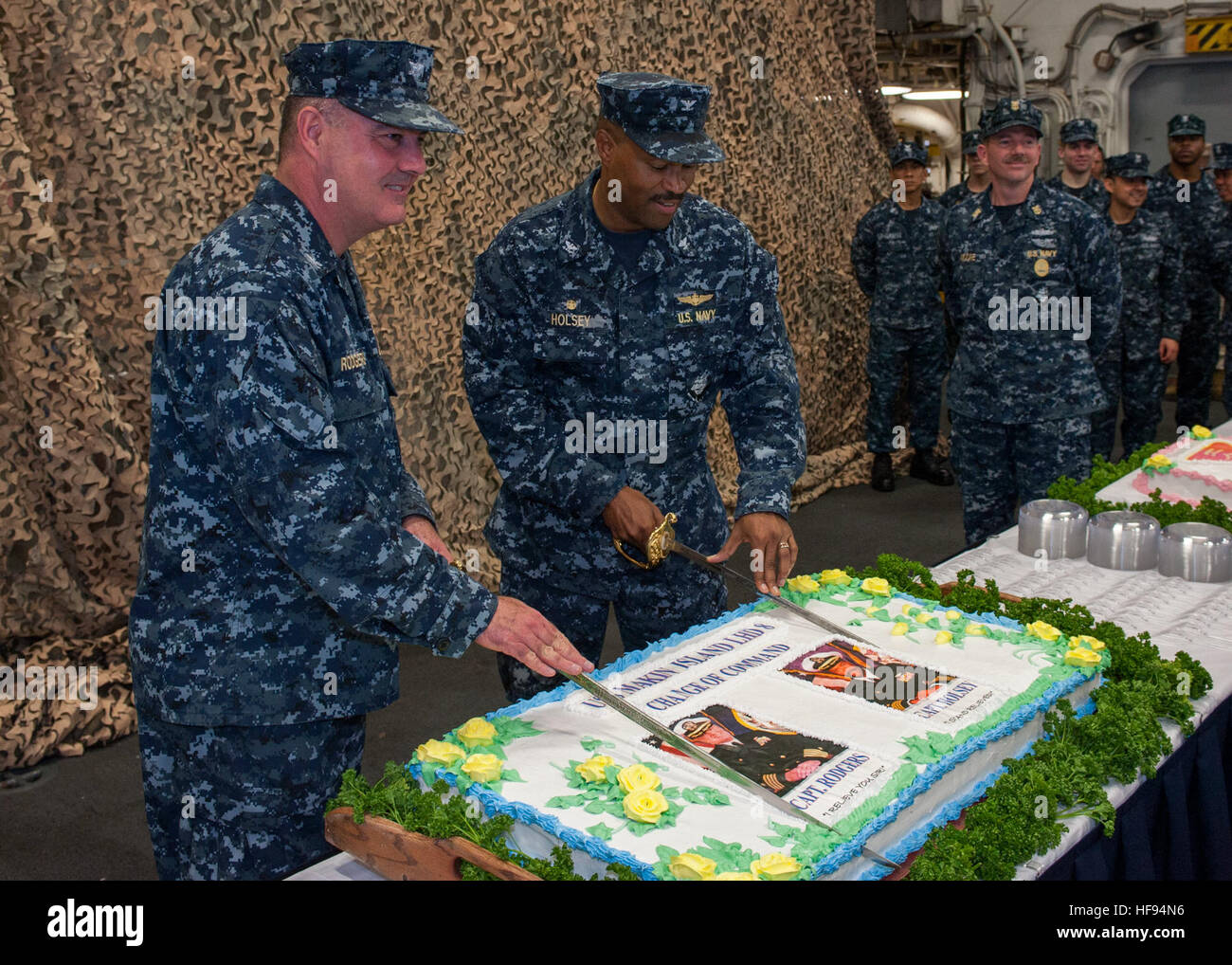 Capt. Jon Rodgers, incoming commanding officer of the amphibious assault ship USS Makin Island ...