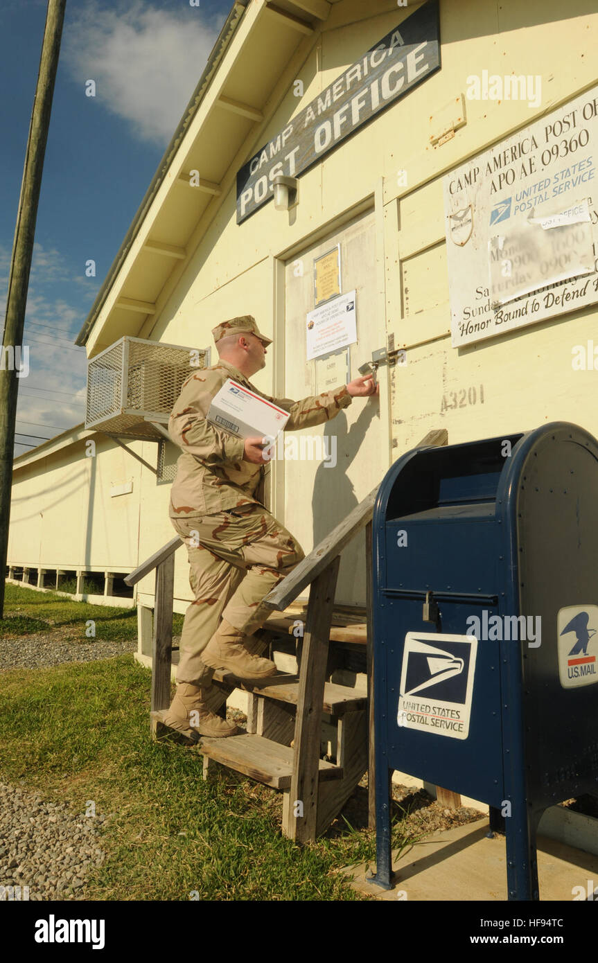 GUANTANAMO BAY, Cuba – A U.S. Navy Sailor enters the Camp America Post ...