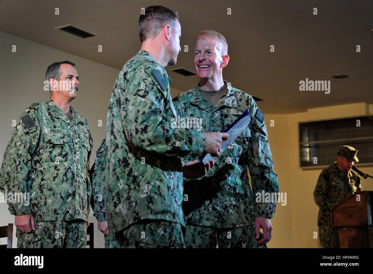 U.S. Navy Rear Adm. John Scorby, commander of Navy Region Europe ...