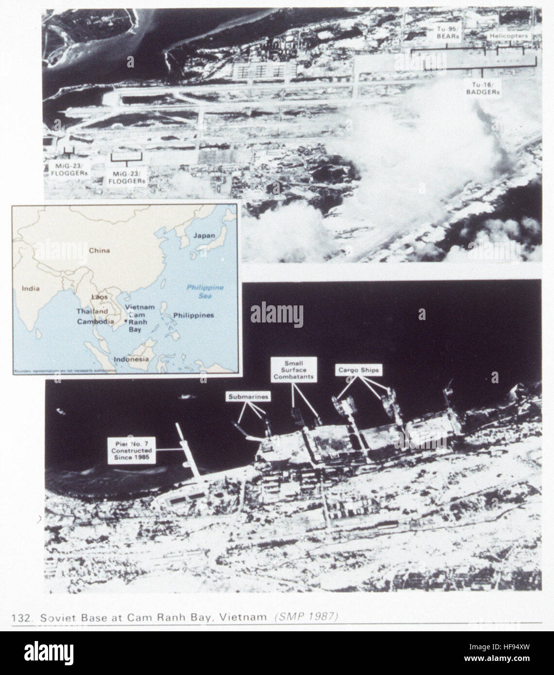 High-altitude imagery and map detail the layout and infrastructure of ...