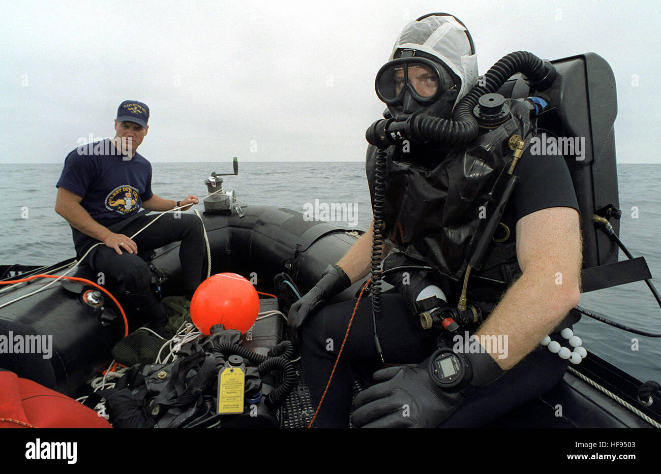 Canadian Lieutenant Robert Watt in wetsuit and SIVA Underwater Mine ...