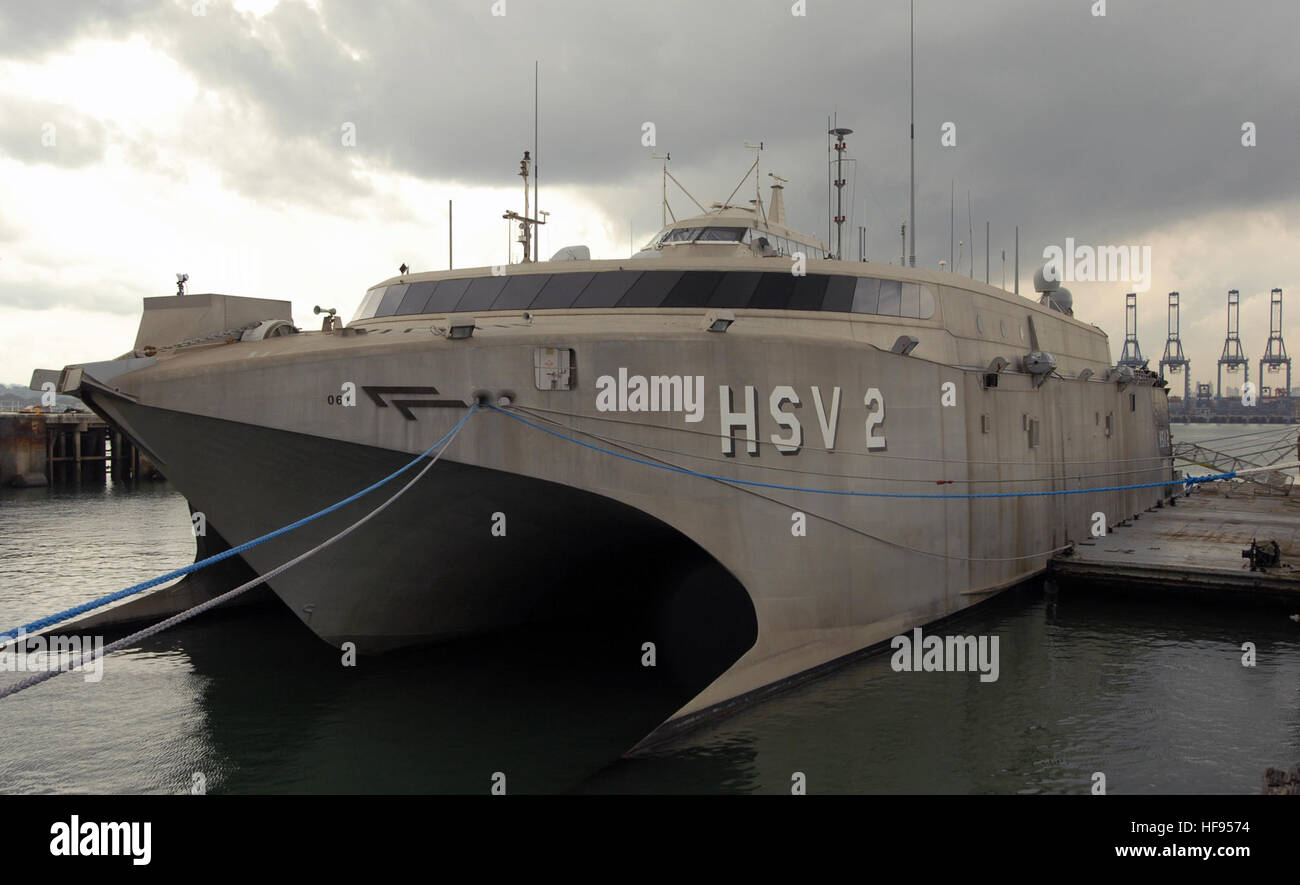 High Speed Vessel Swift (HSV) 2 is shown pierside in Balboa-Rodman ...