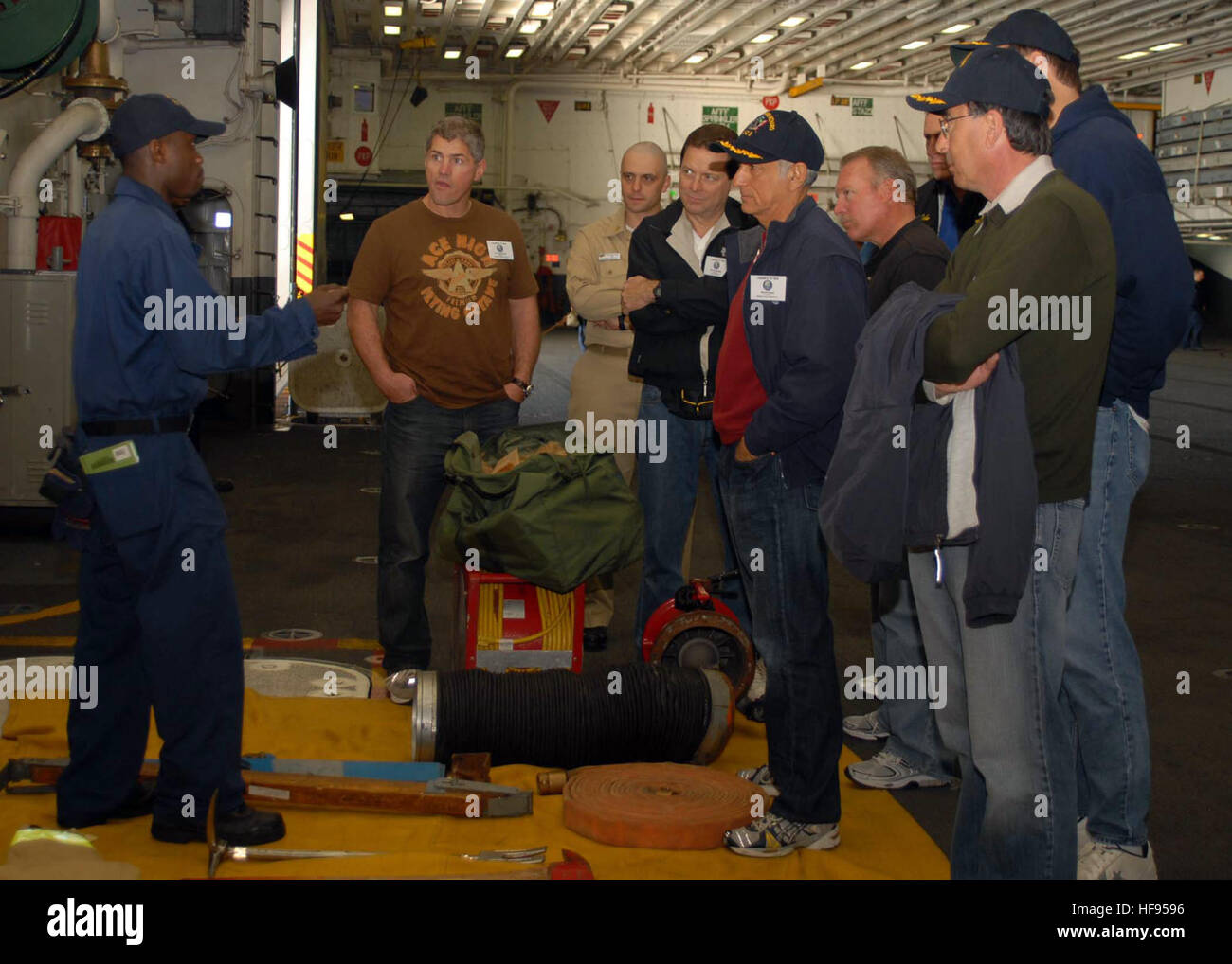Damage controlman Petty Officer 2nd Class Justin Nixon explains ...