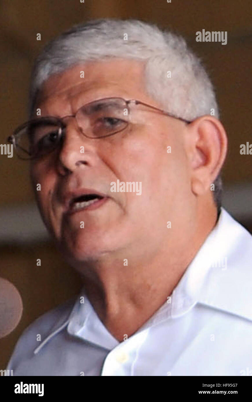 Carlos Perdomo, Belize's minister of national security, speaks during a ...