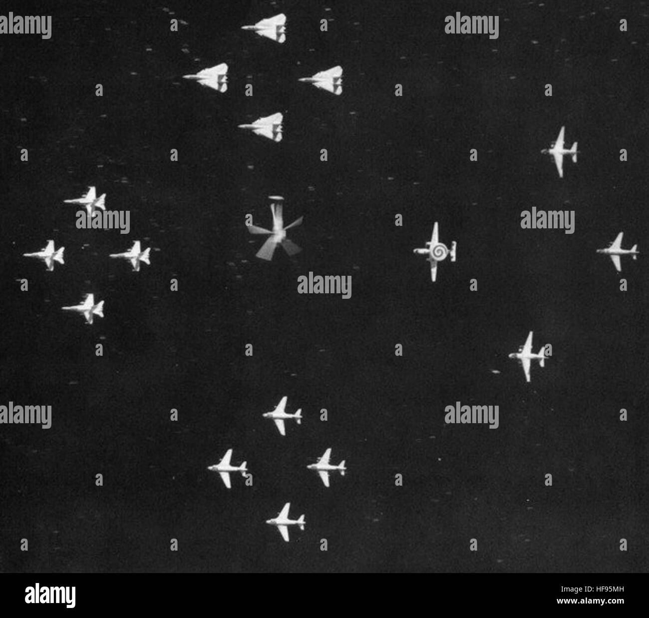 Carrier Air Wing 1 aircraft overhead view in 1991 Stock Photo - Alamy