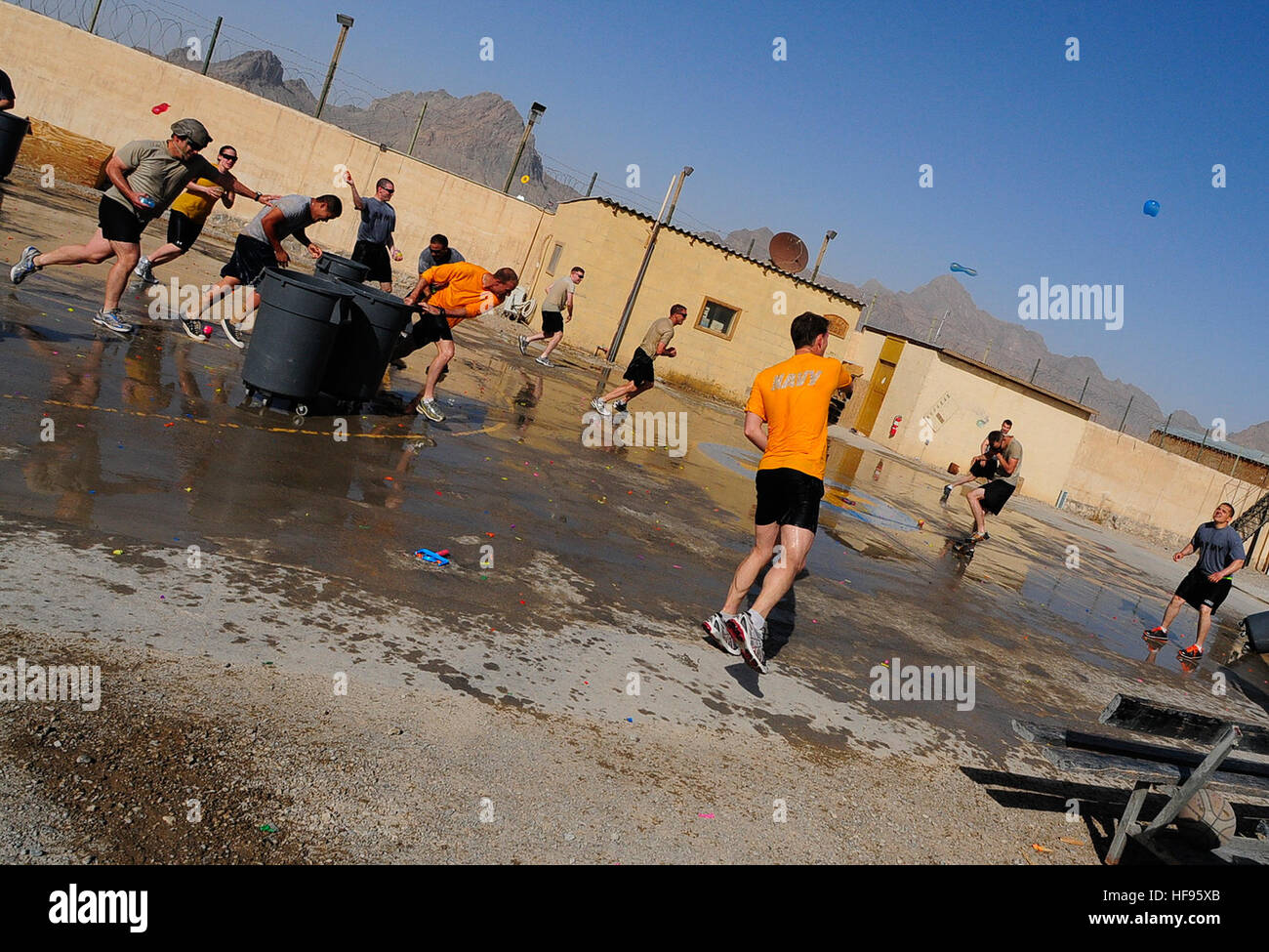 Members of Provincial Reconstruction Team Farah toss water balloons ...