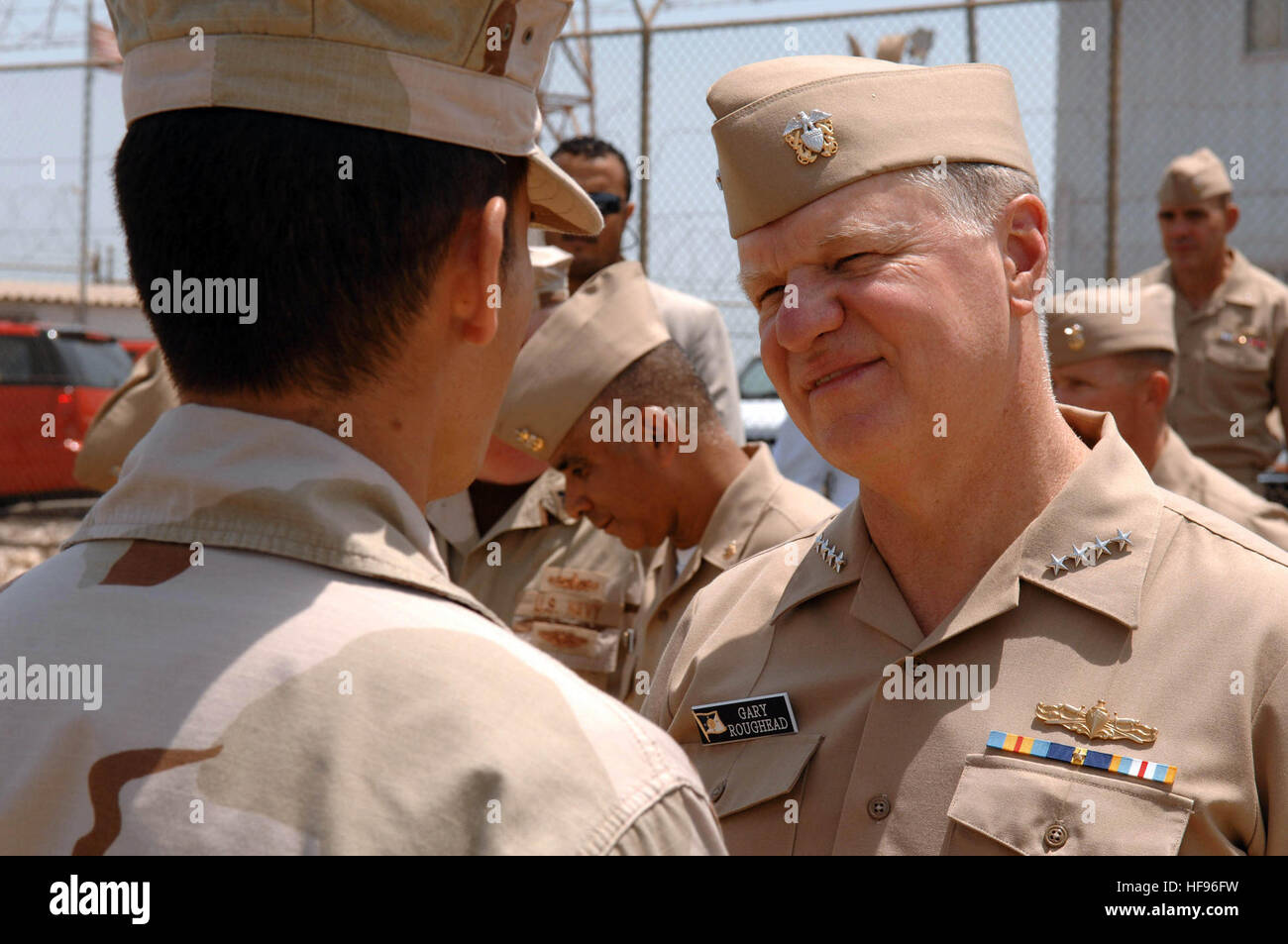 Chief of Naval Operations Adm. Gary Roughead speaks to Sailors while ...