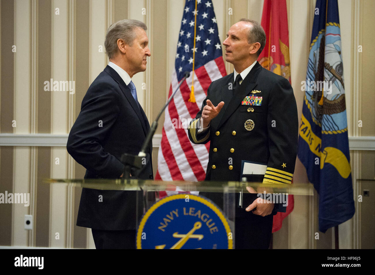 Chief of Naval Operations Adm. Jonathan Greenert, right, speaks with ...