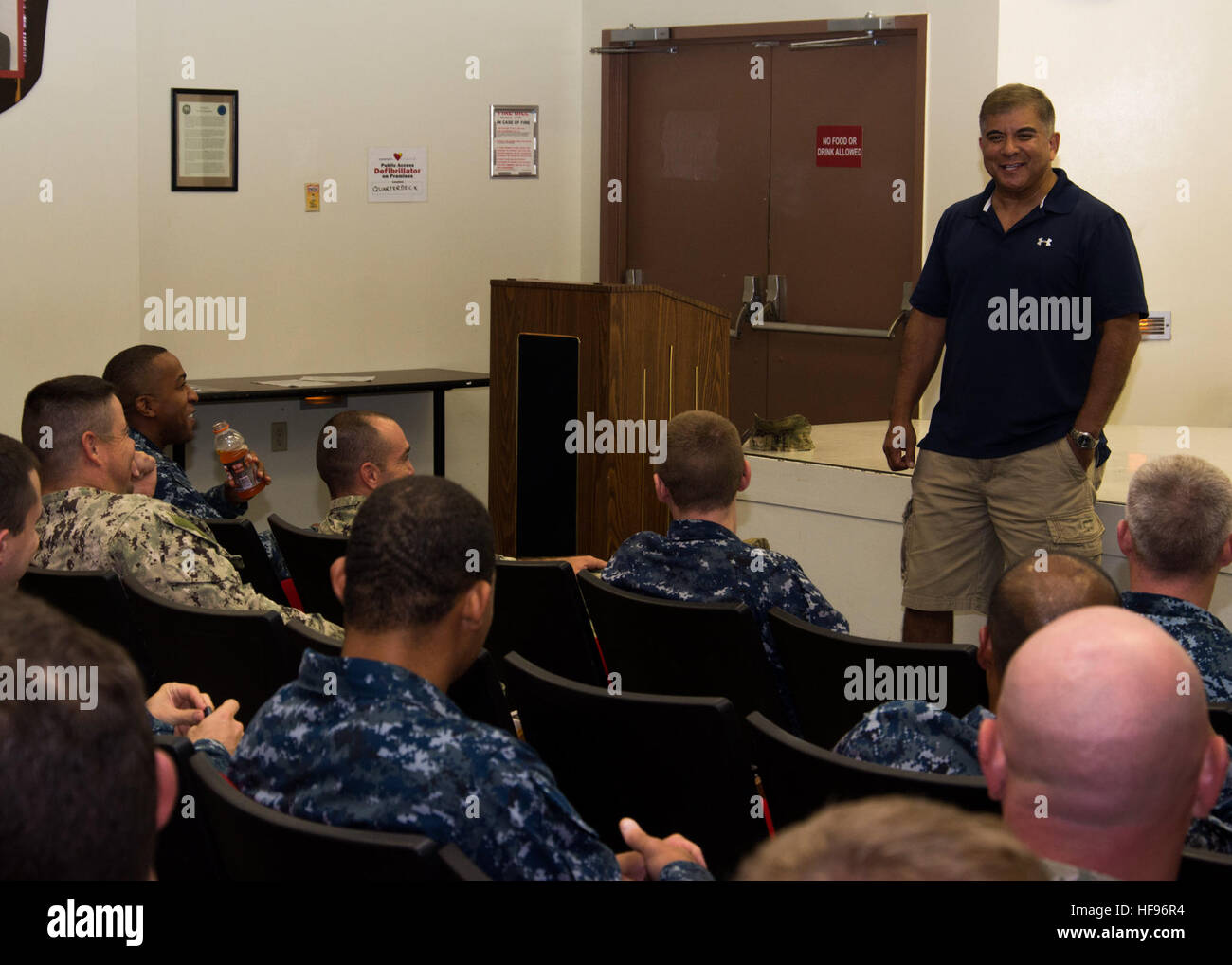 Retired U.S. Navy Master Chief Petty Officer Joe R. Campa addresses ...