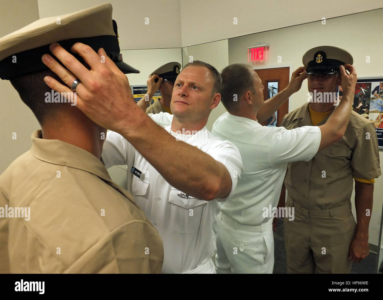 Chief Aviation Boatswain's Mate Noah Tibbets, right, assigned to ...