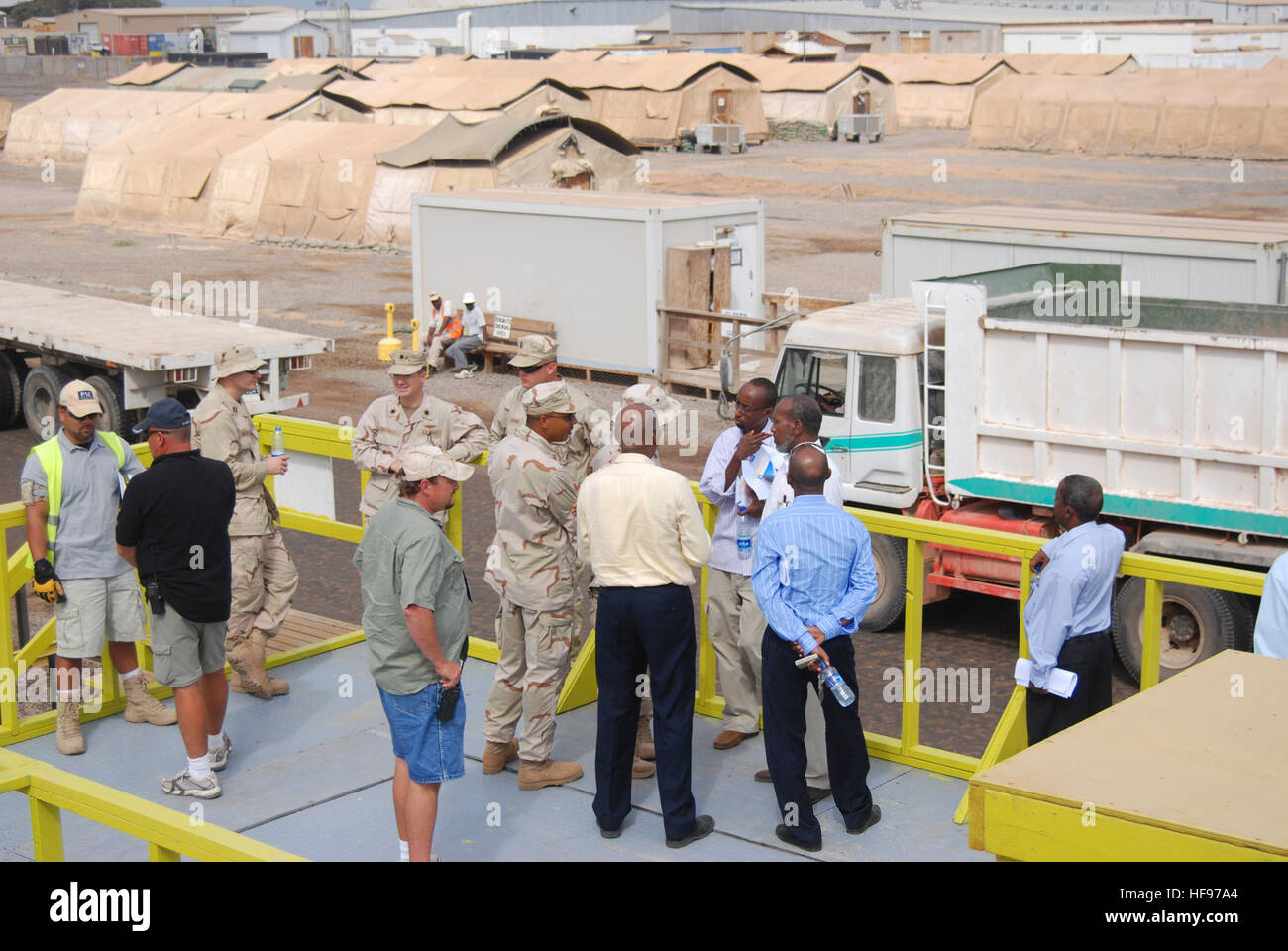 CJTF-Horn of Africa personnel conduct a tour of the base Waste Water ...