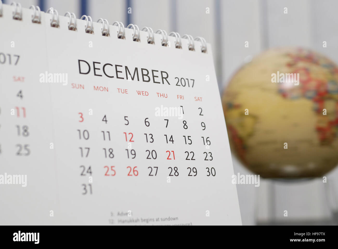 2017 calendar december hi-res stock photography and images - Alamy