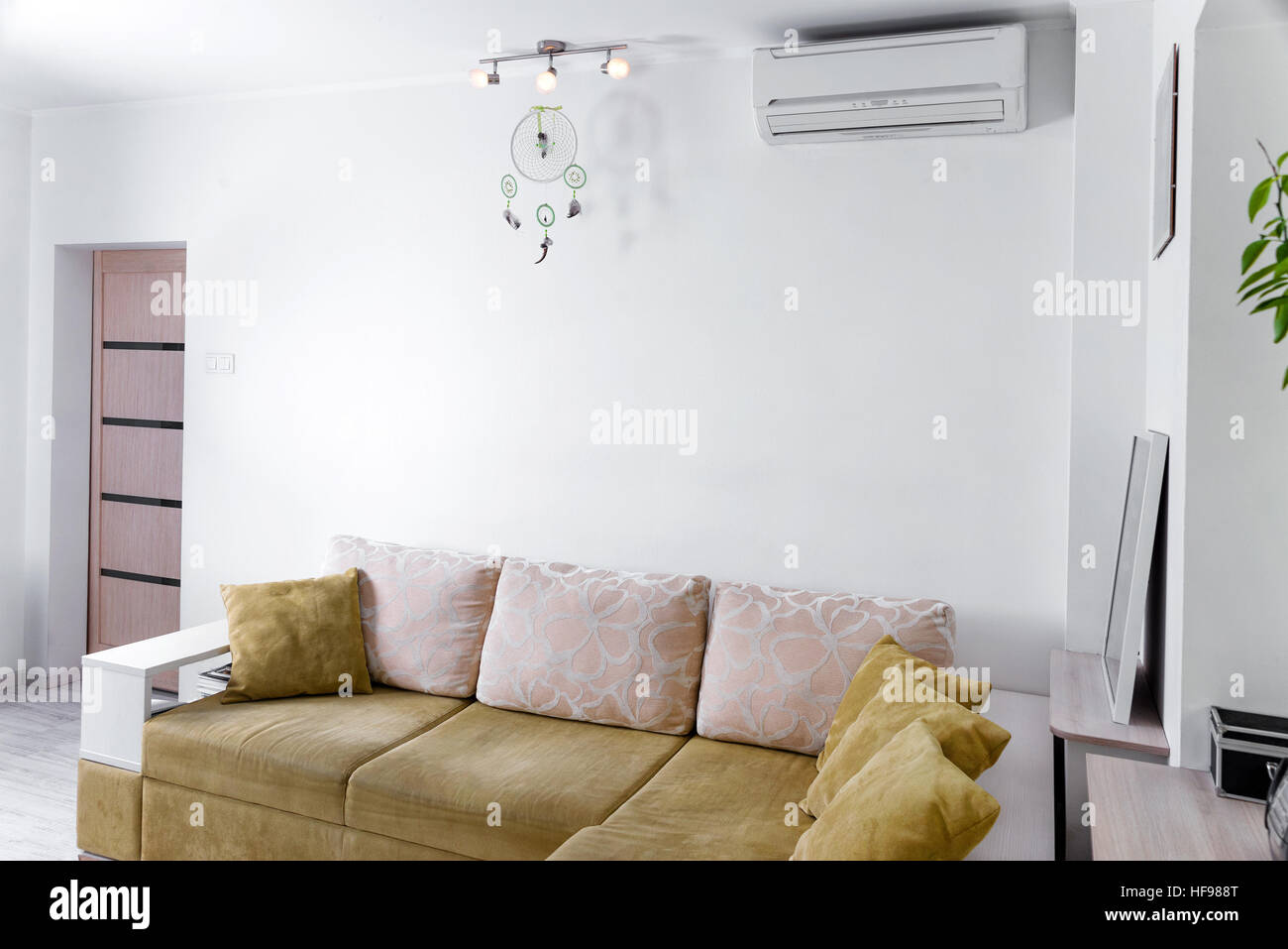 Modern simple interior in light apartments. Living room interior Stock ...