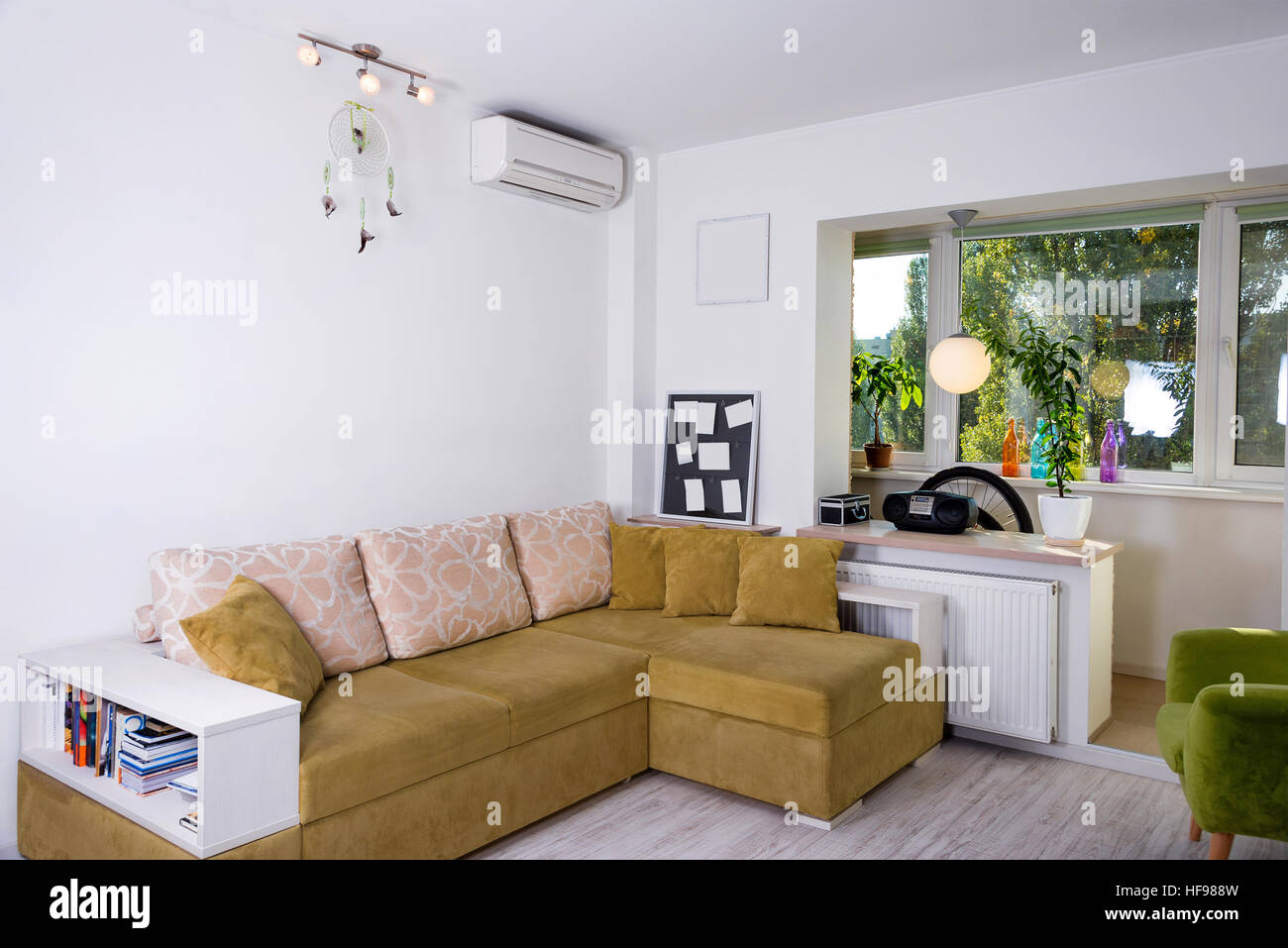 Modern simple interior in light apartments. Living room interior Stock ...