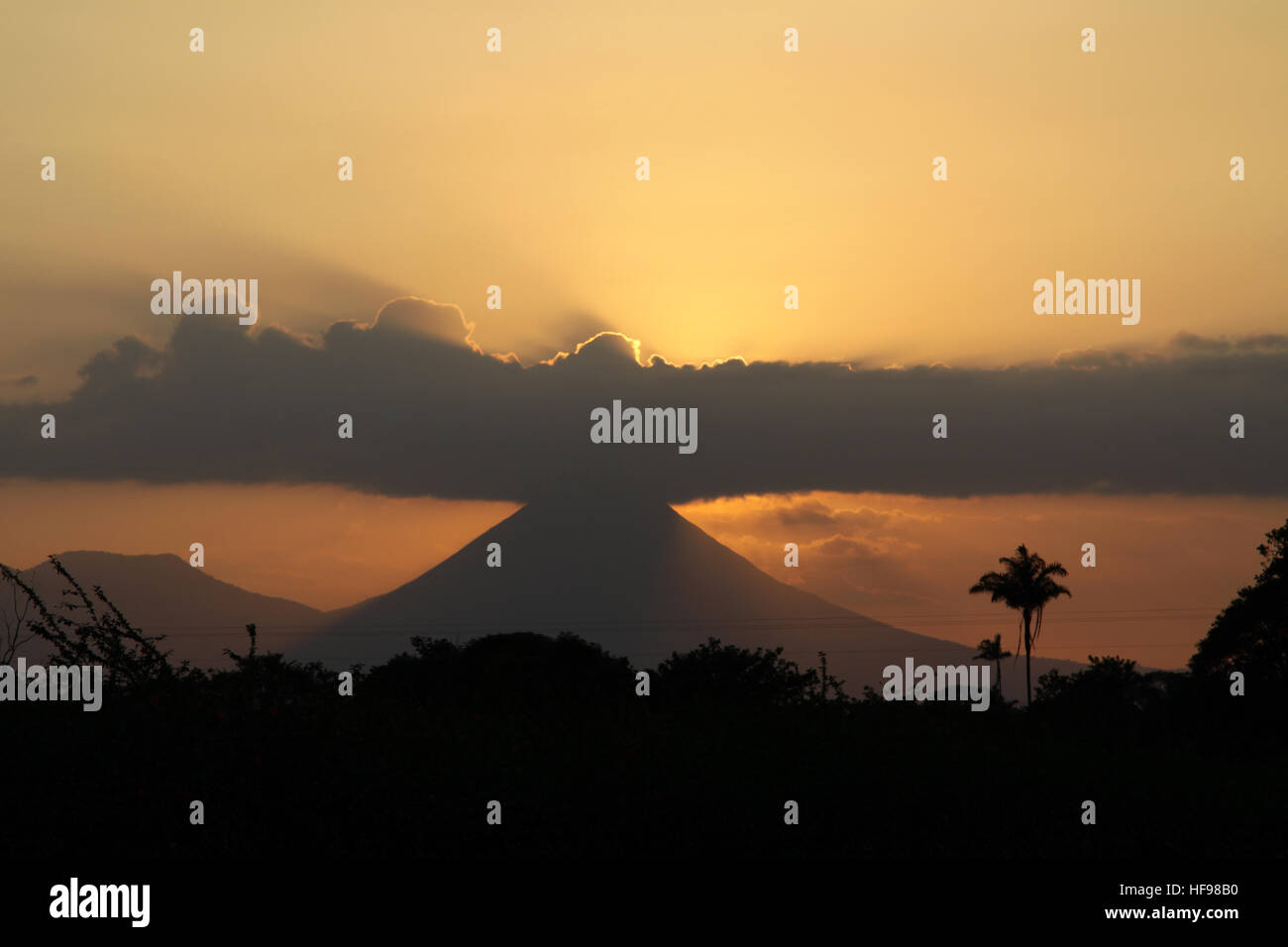 Costa Rica volcano sunset Stock Photo - Alamy