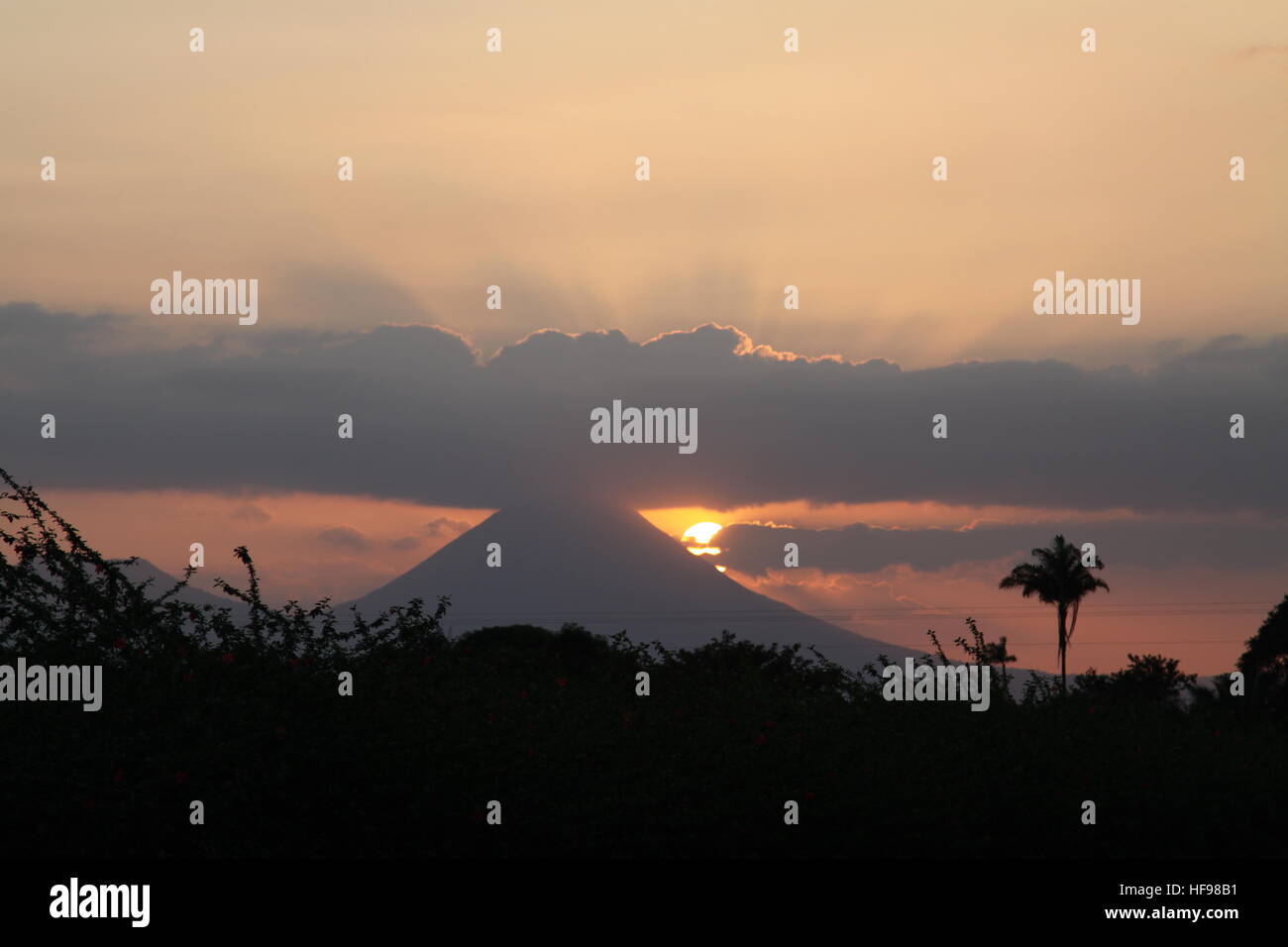 Costa Rica volcano sunset Stock Photo - Alamy