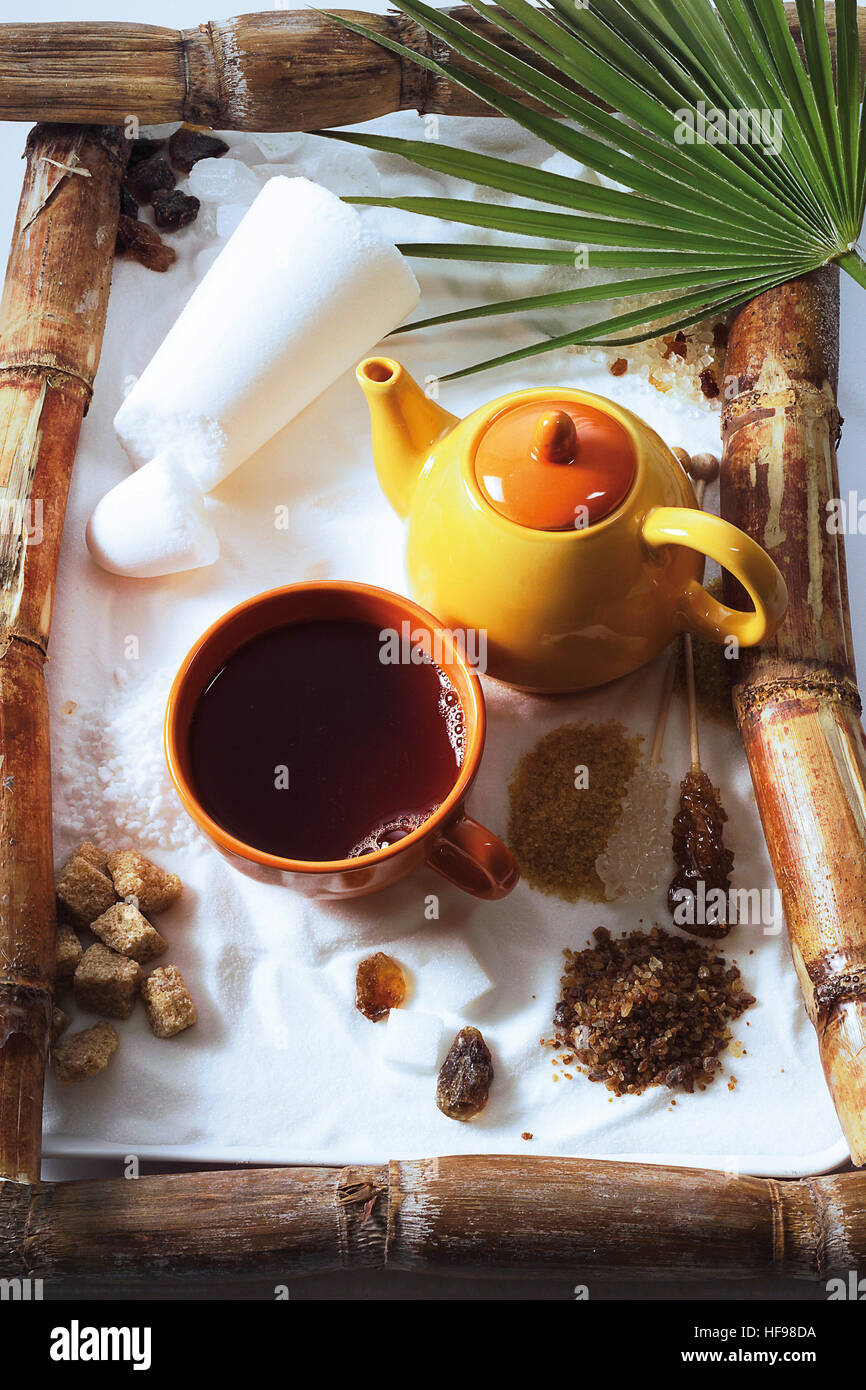 Cup tea small tea pot a layer sugar a hi-res stock photography and ...