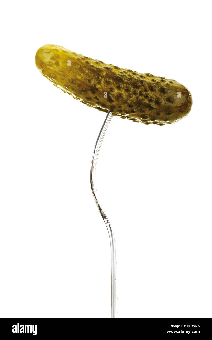 Fork holding pickle Stock Photo - Alamy