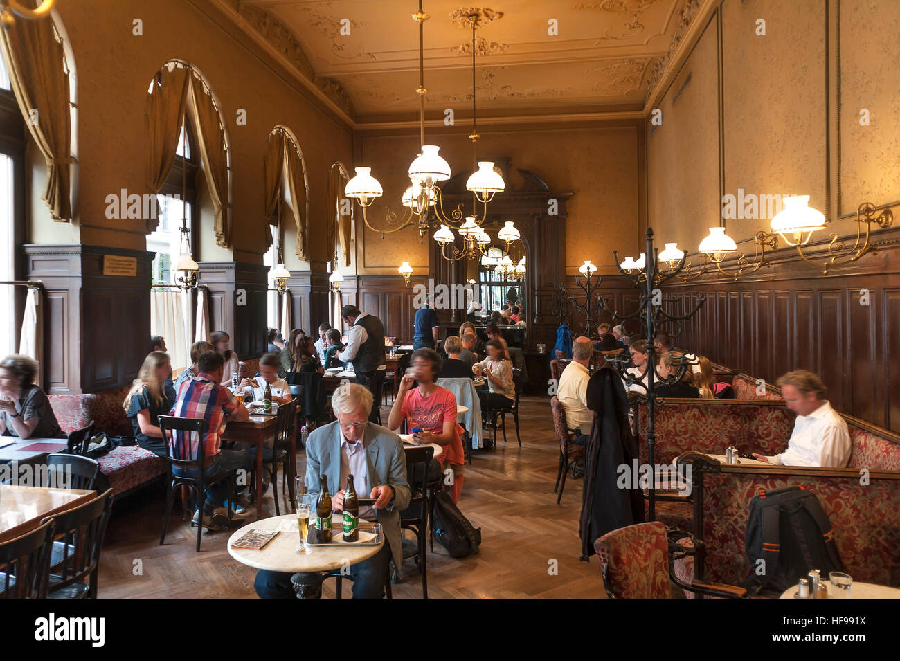 Café Sperl, interior with guests, Vienna, Austria Stock Photo - Alamy