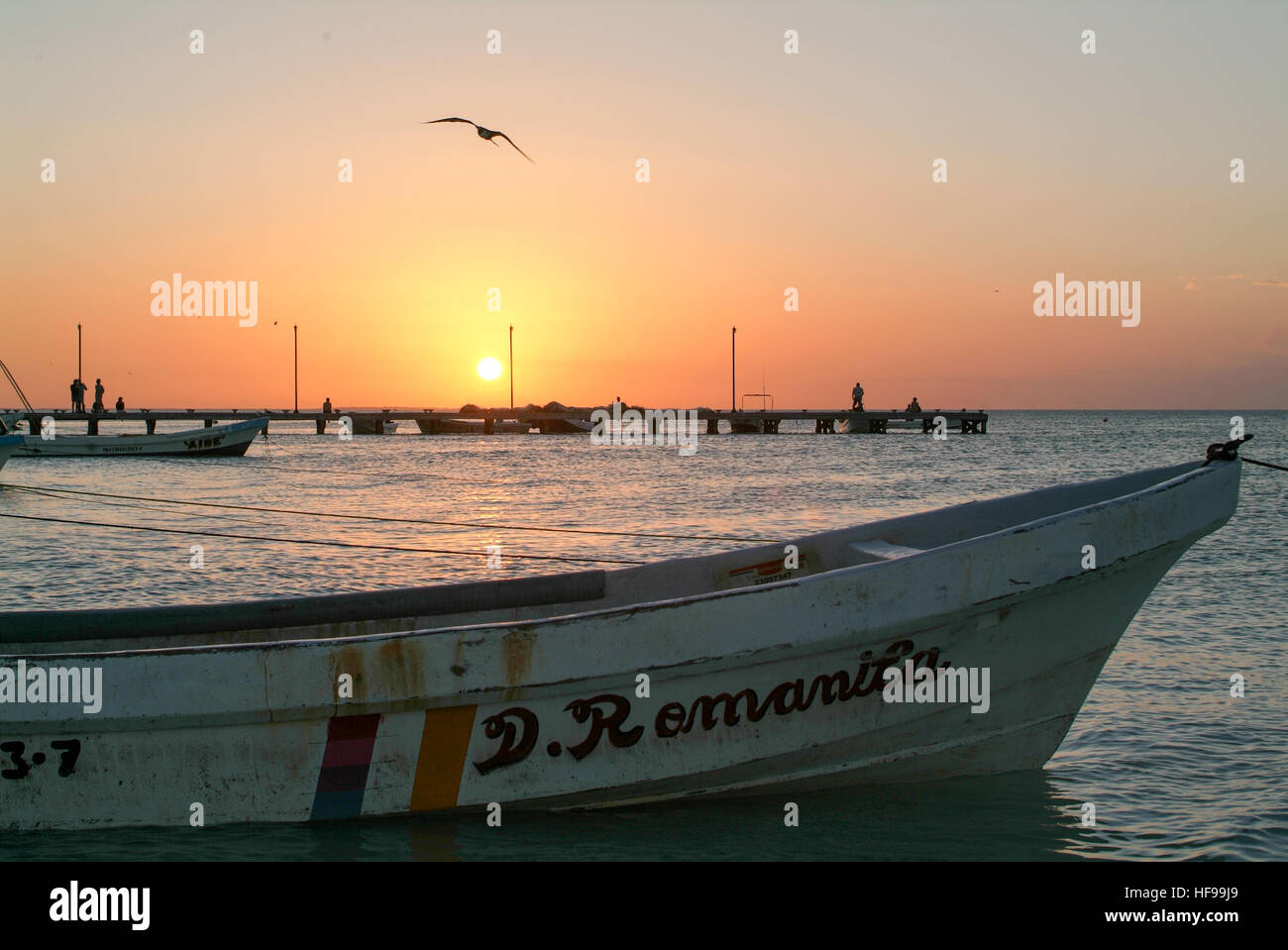 Sunset at the beach of Holbox Island, Mexico Stock Photo - Alamy