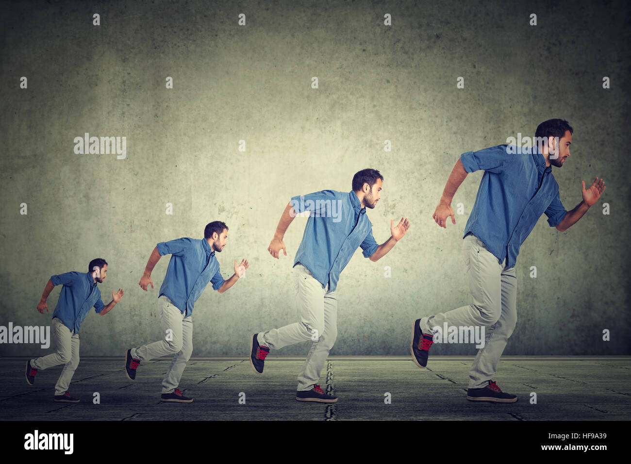 Busy growing man Stock Photo - Alamy