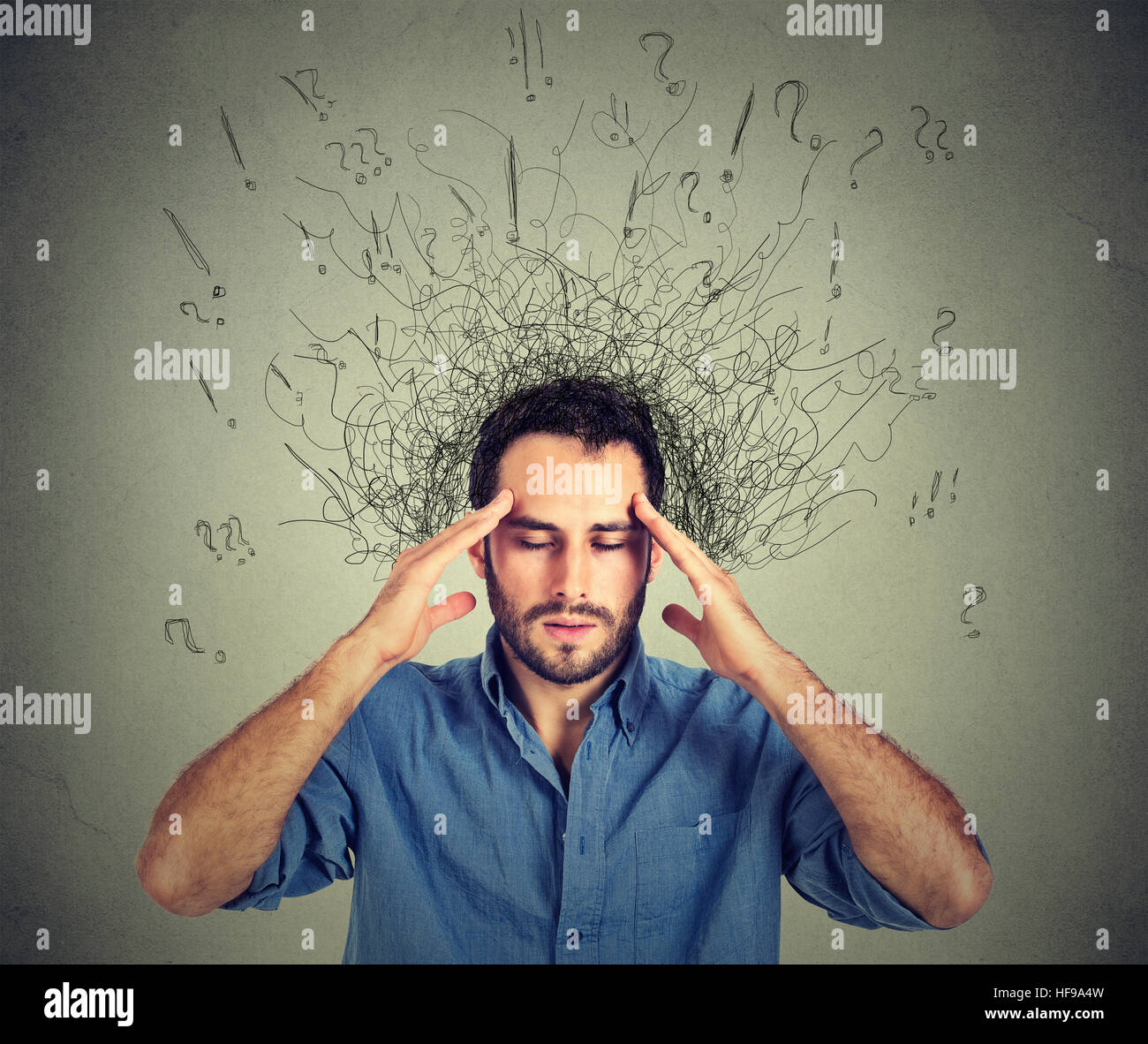Stressed worried man man problems hi-res stock photography and images ...