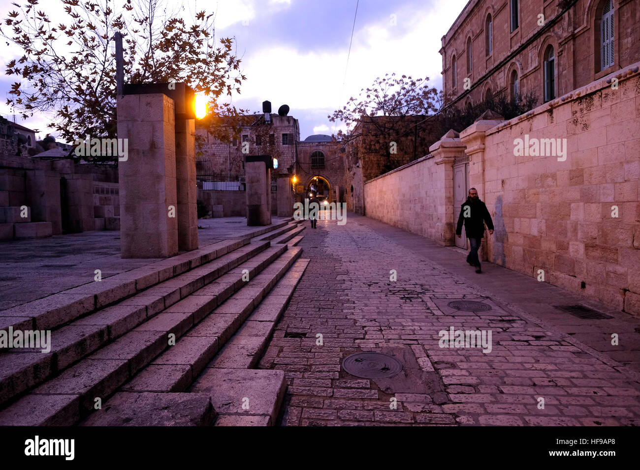 View of Via Dolorosa street believed to be the path that Jesus walked ...