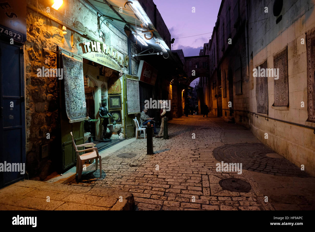 View of Via Dolorosa street believed to be the path that Jesus walked ...