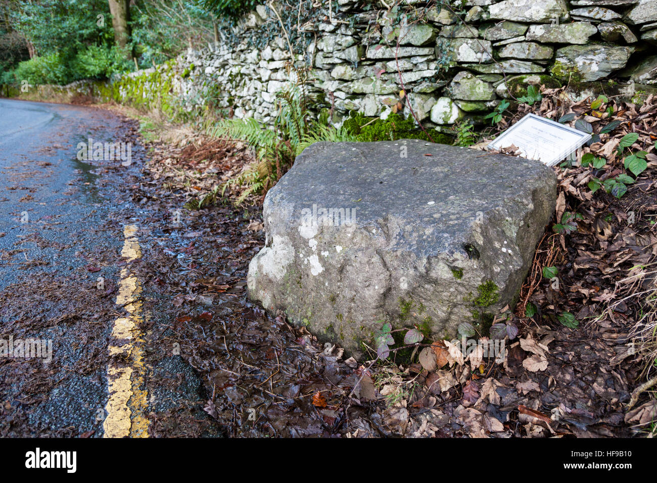 The resting stone on the minor road from White Moss Common to Grasmere ...