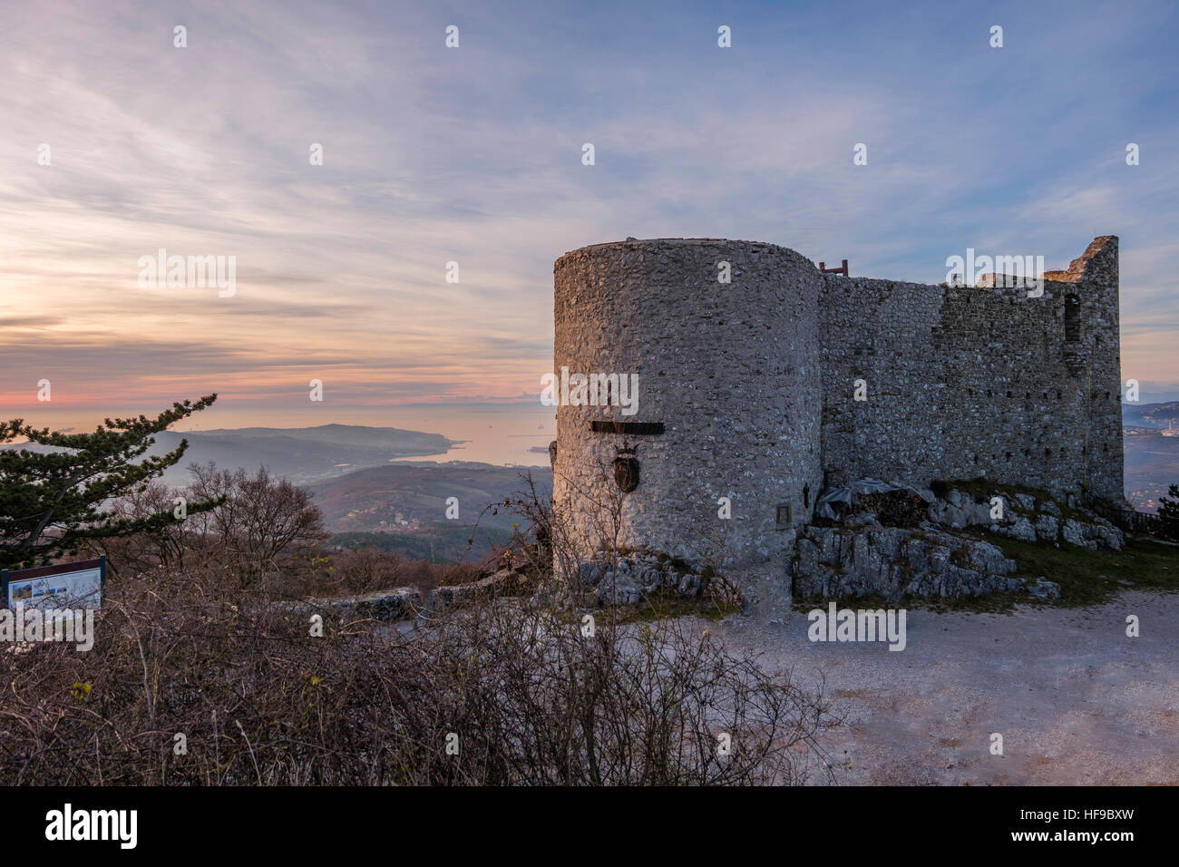 Small castle (Socerb in Slovenia) positioned with a great view of the ...