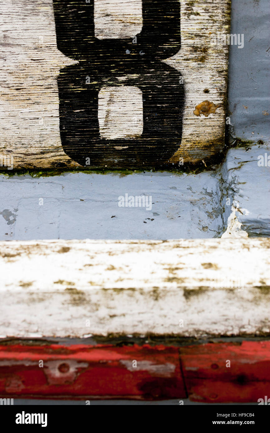 Close up detail of side of fishing boat Stock Photo - Alamy