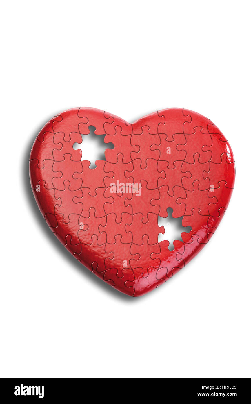 Heart jigsaw puzzle missing piece Cut Out Stock Images & Pictures - Alamy