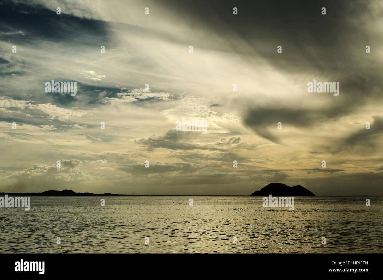 Sunset over the Atlantic island and clouds Stock Photo - Alamy