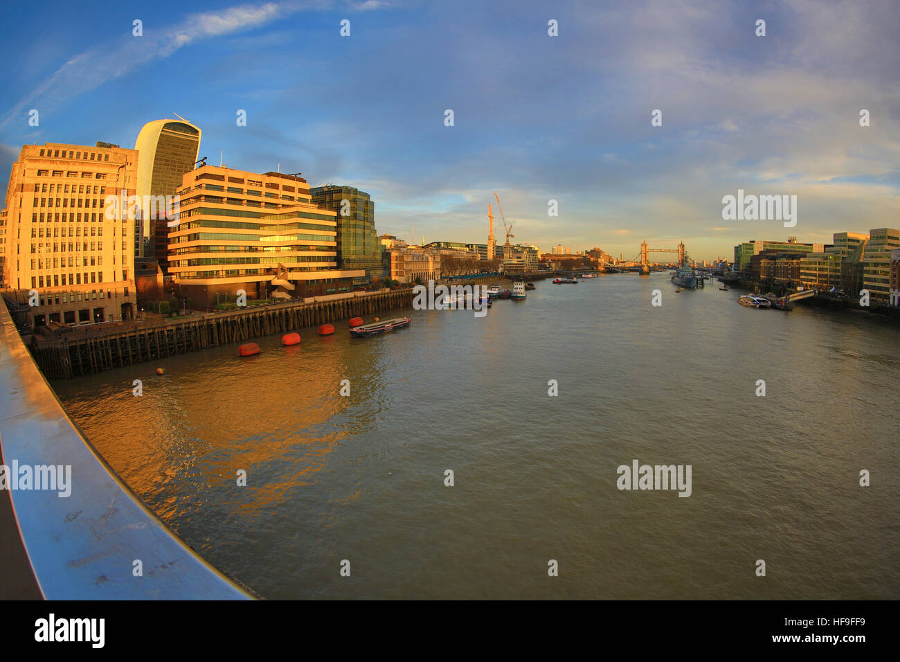 River Thames view toward Tower Bridge Stock Photo - Alamy