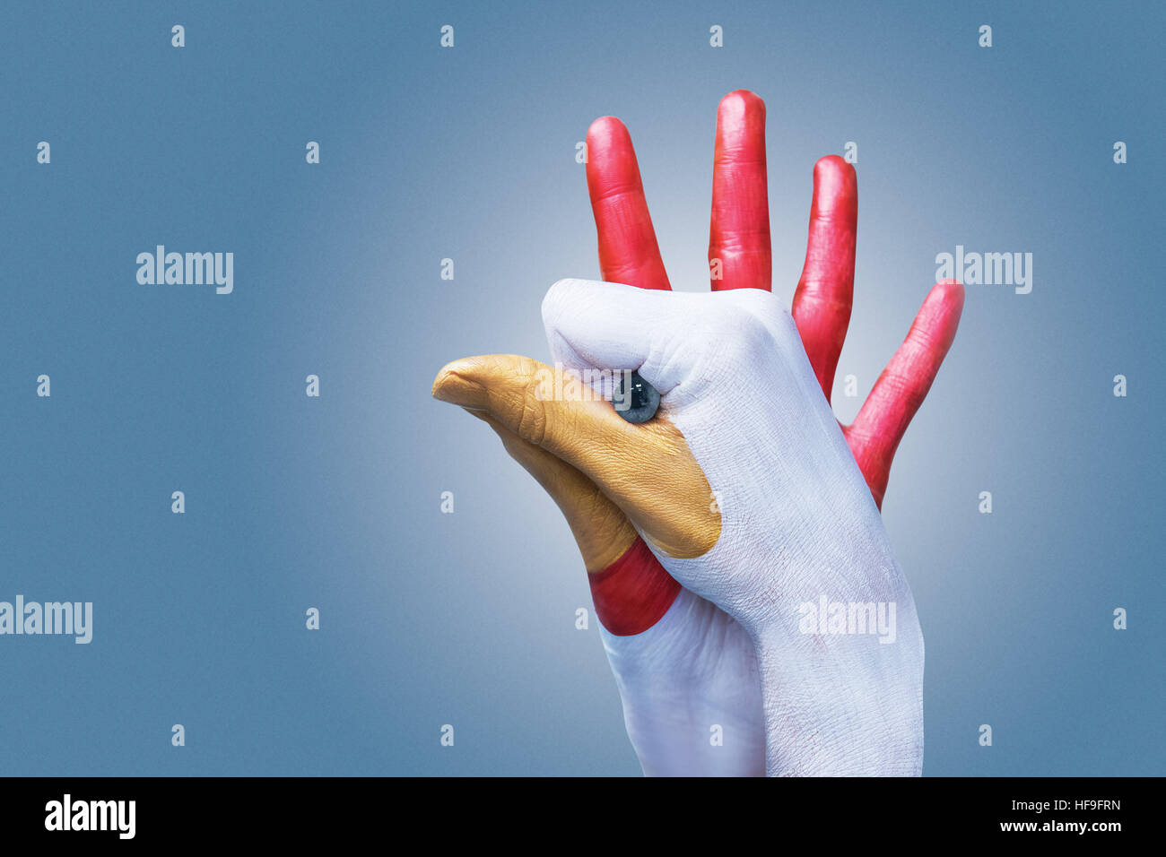 Rooster by hand Stock Photo - Alamy
