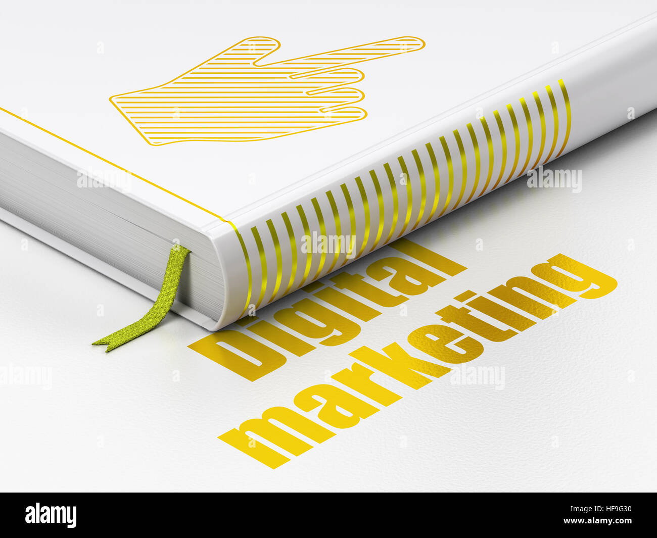 Marketing concept: book Mouse Cursor, Digital Marketing on white ...