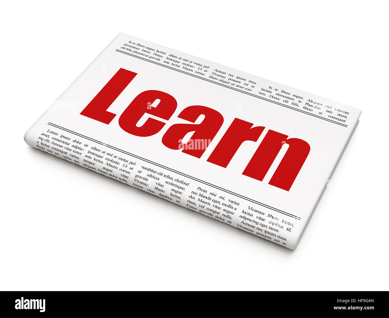 Learning concept: newspaper headline Learn Stock Photo - Alamy