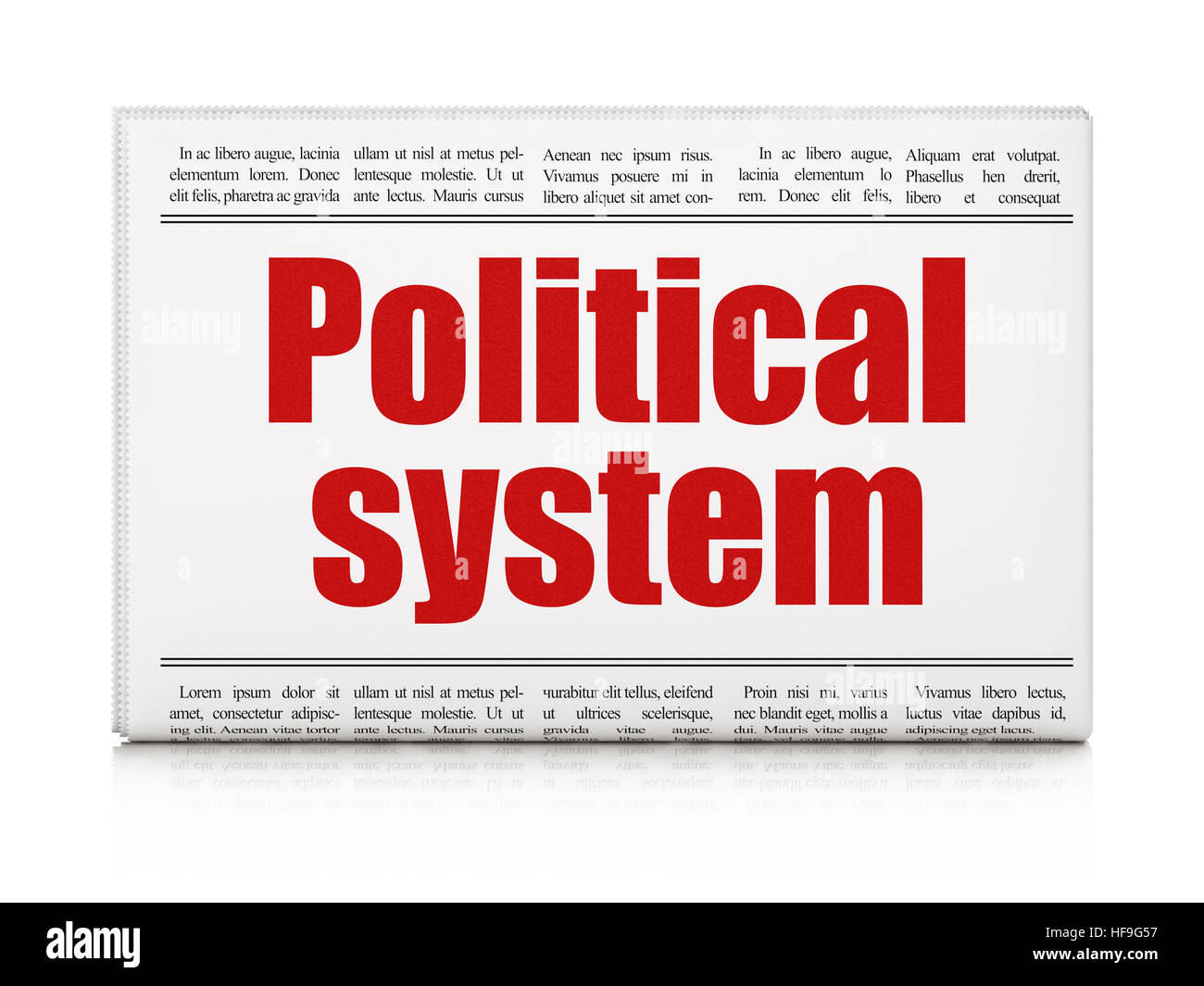 Politics concept: newspaper headline Political System Stock Photo - Alamy