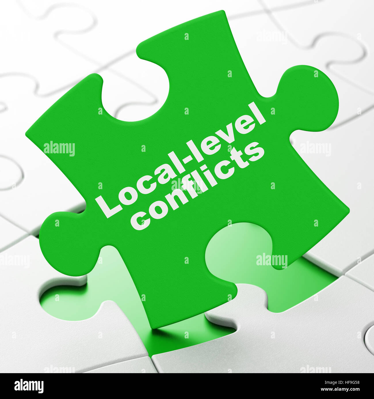 Political concept: Local-level Conflicts on puzzle background Stock ...