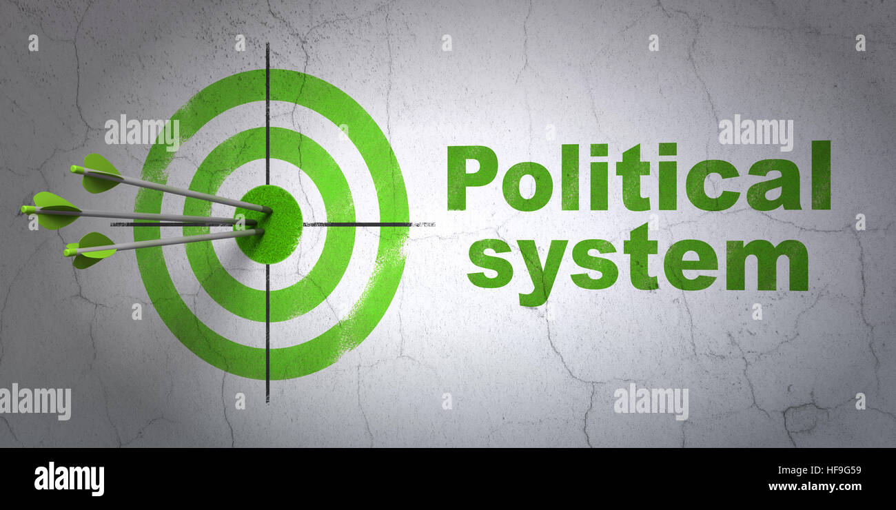 Politics concept: target and Political System on wall background Stock ...