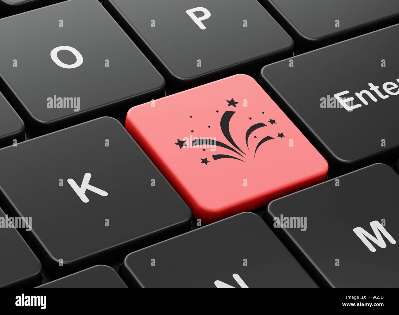 Entertainment, concept: Fireworks on computer keyboard background Stock ...