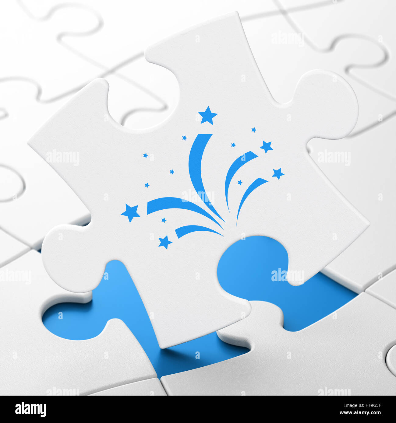 Entertainment, concept: Fireworks on puzzle background Stock Photo - Alamy