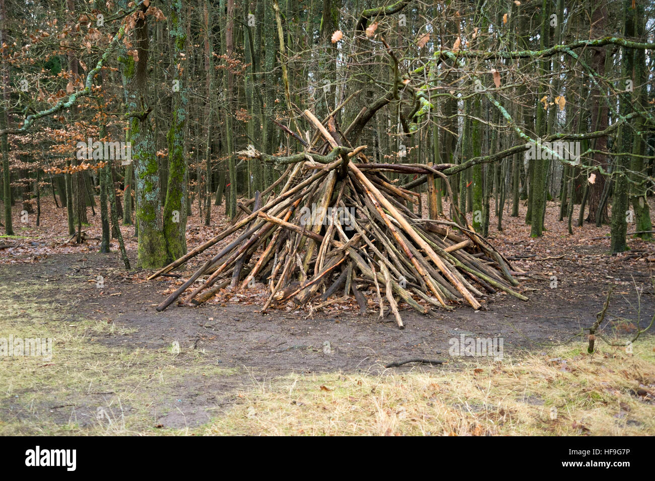 Wooden tipi Stock Photo - Alamy