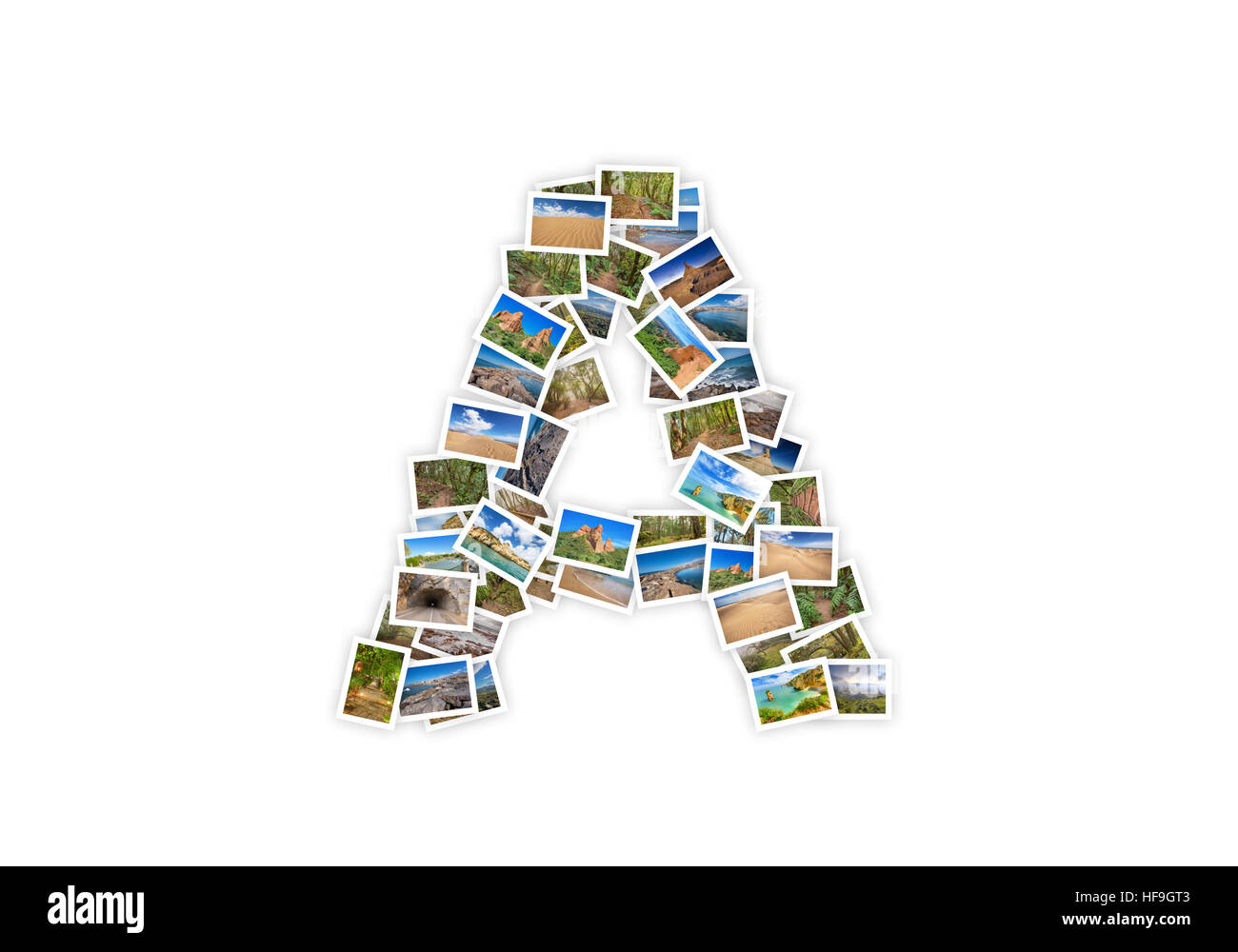 Letter A uppercase font shape alphabet collage made of my best ...