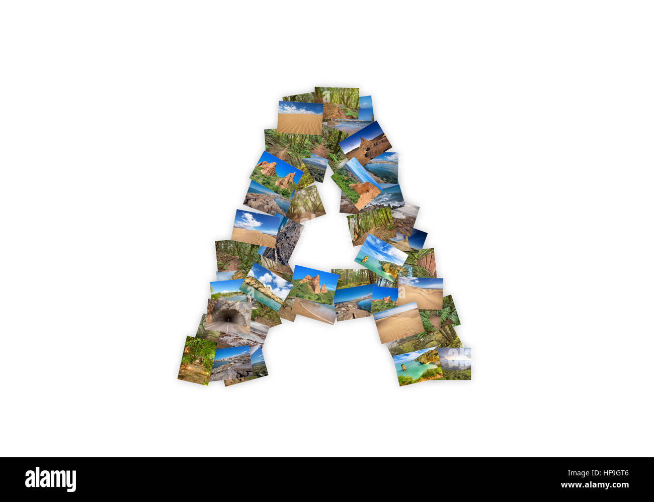 Letter A uppercase font shape alphabet collage made of my best ...
