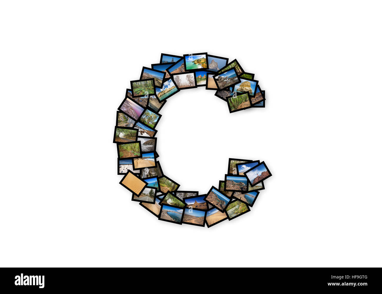 Letter C uppercase font shape alphabet collage made of my best ...